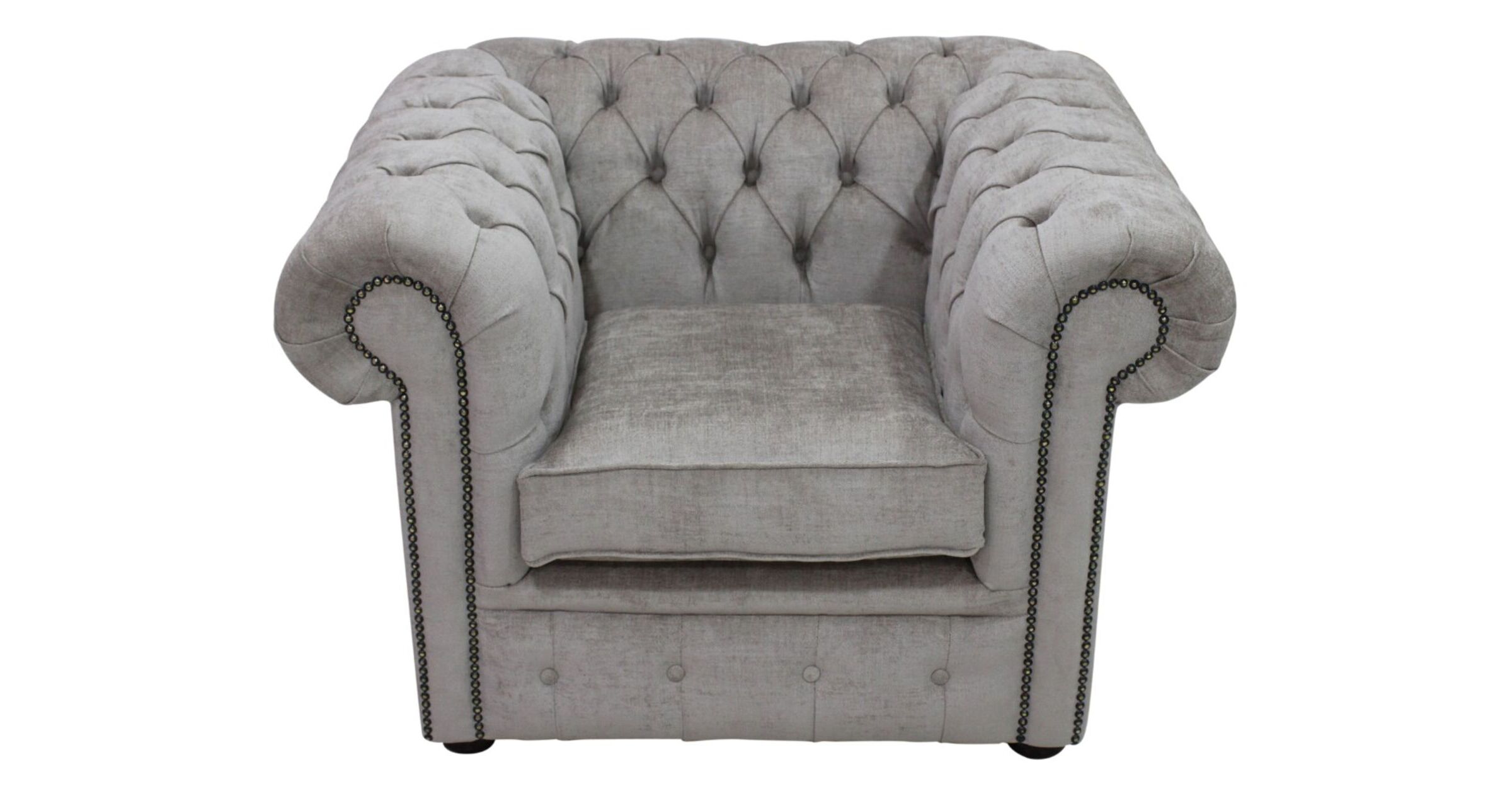 Buy hessian fabric Chesterfield armchair | DesignerSofas4U