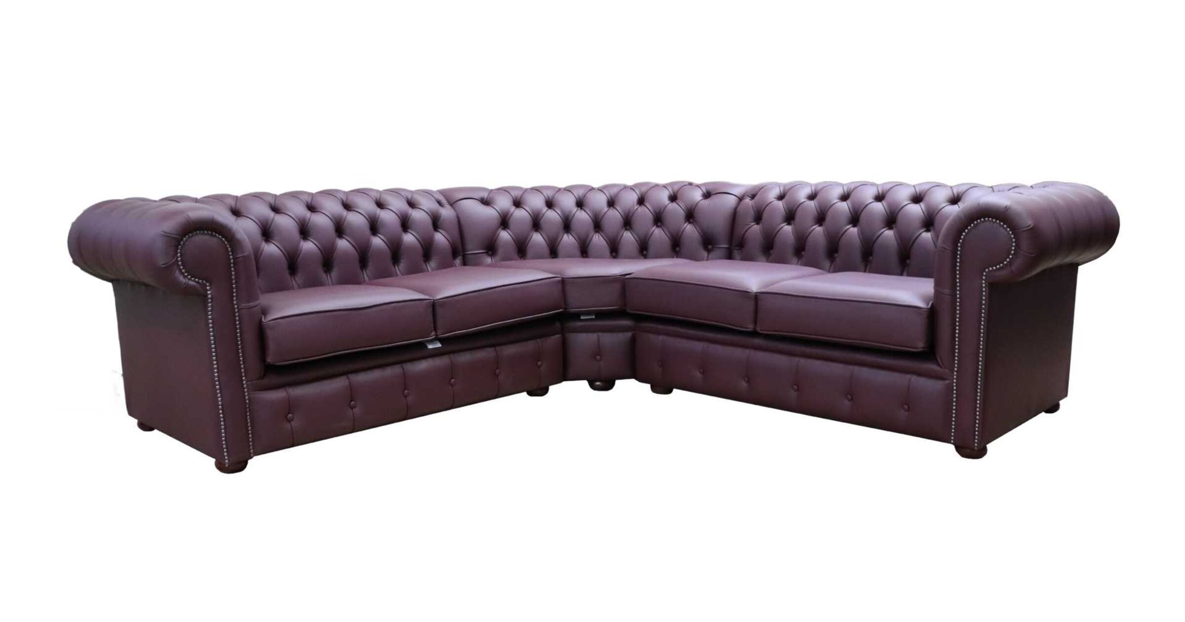 Chesterfield Corner Sofa Unit Cushioned 2 Seater + Corner + 2 Seater ...
