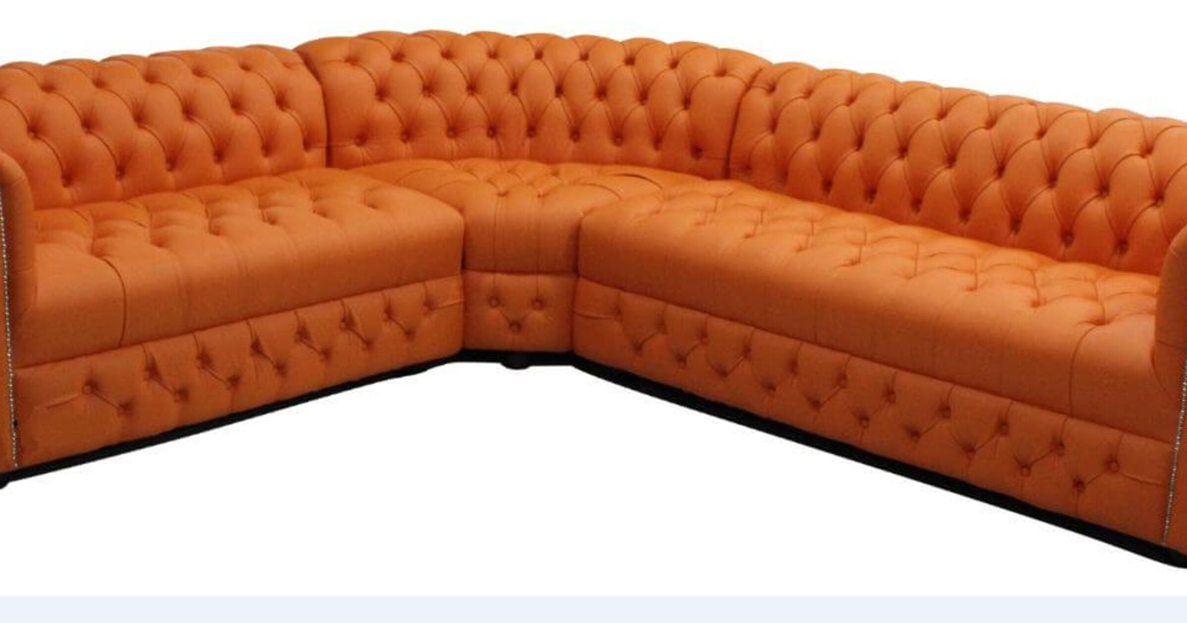 Chesterfield Corner Sofa Unit Buttoned Seat 3 Seater + Corner + 2 ...