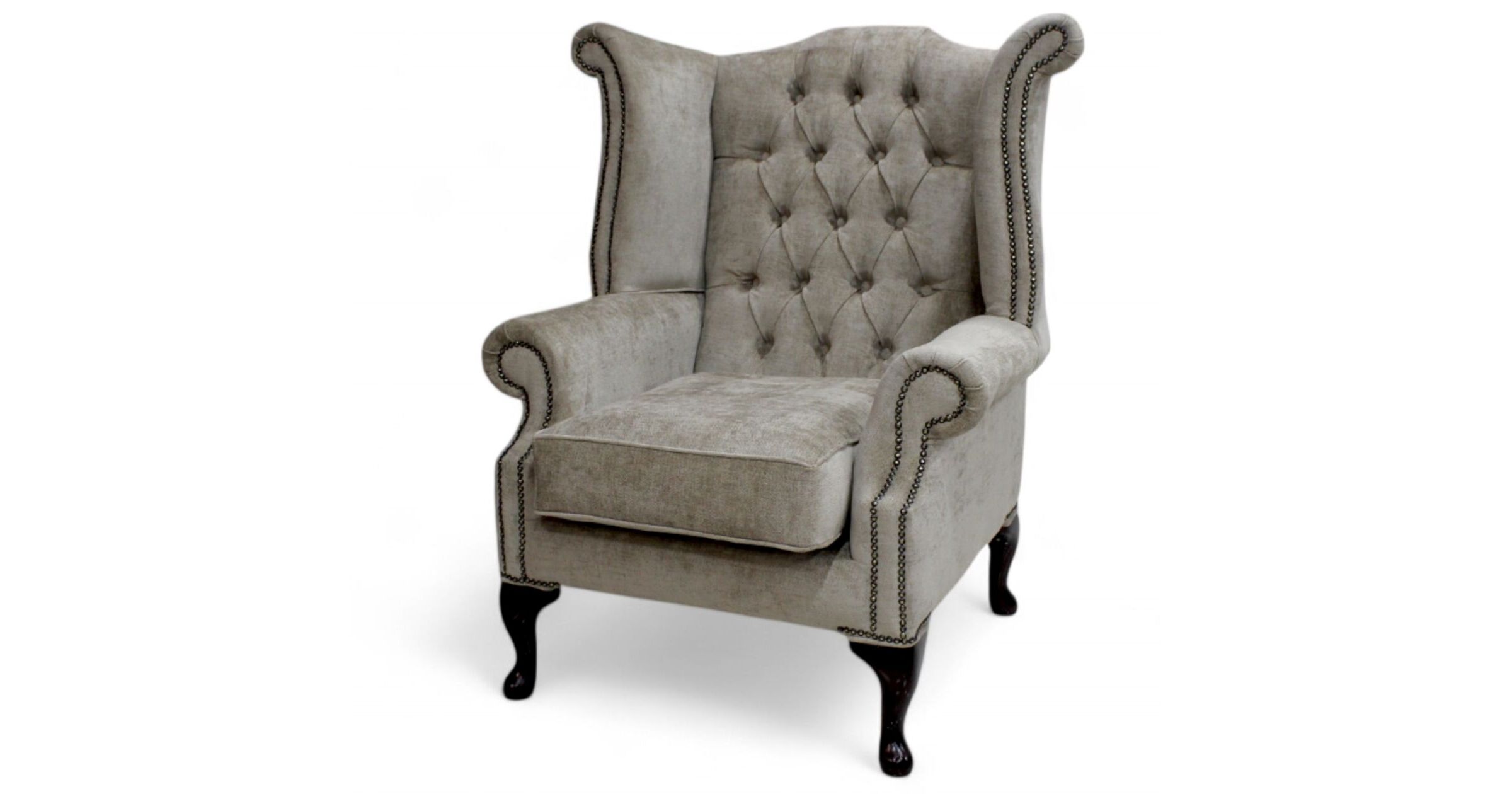 Fudge Fabric Chesterfield High Back chair | DesignerSofas4U