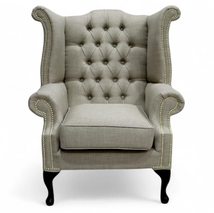 Fudge Chesterfield Queen Anne High Back chair | DesignerSofas4U
