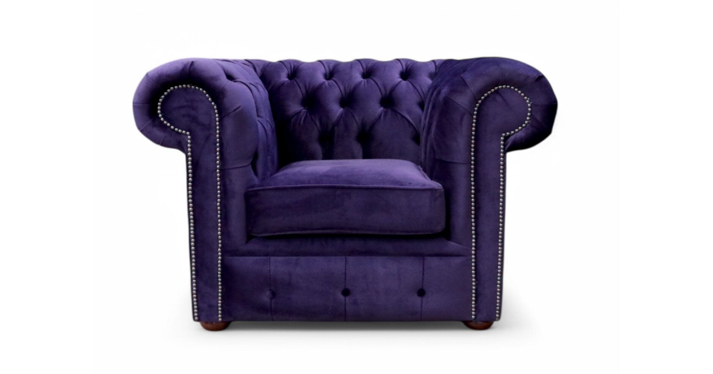 Purple Amethyst Velvet Fabric Low Back Club Chair