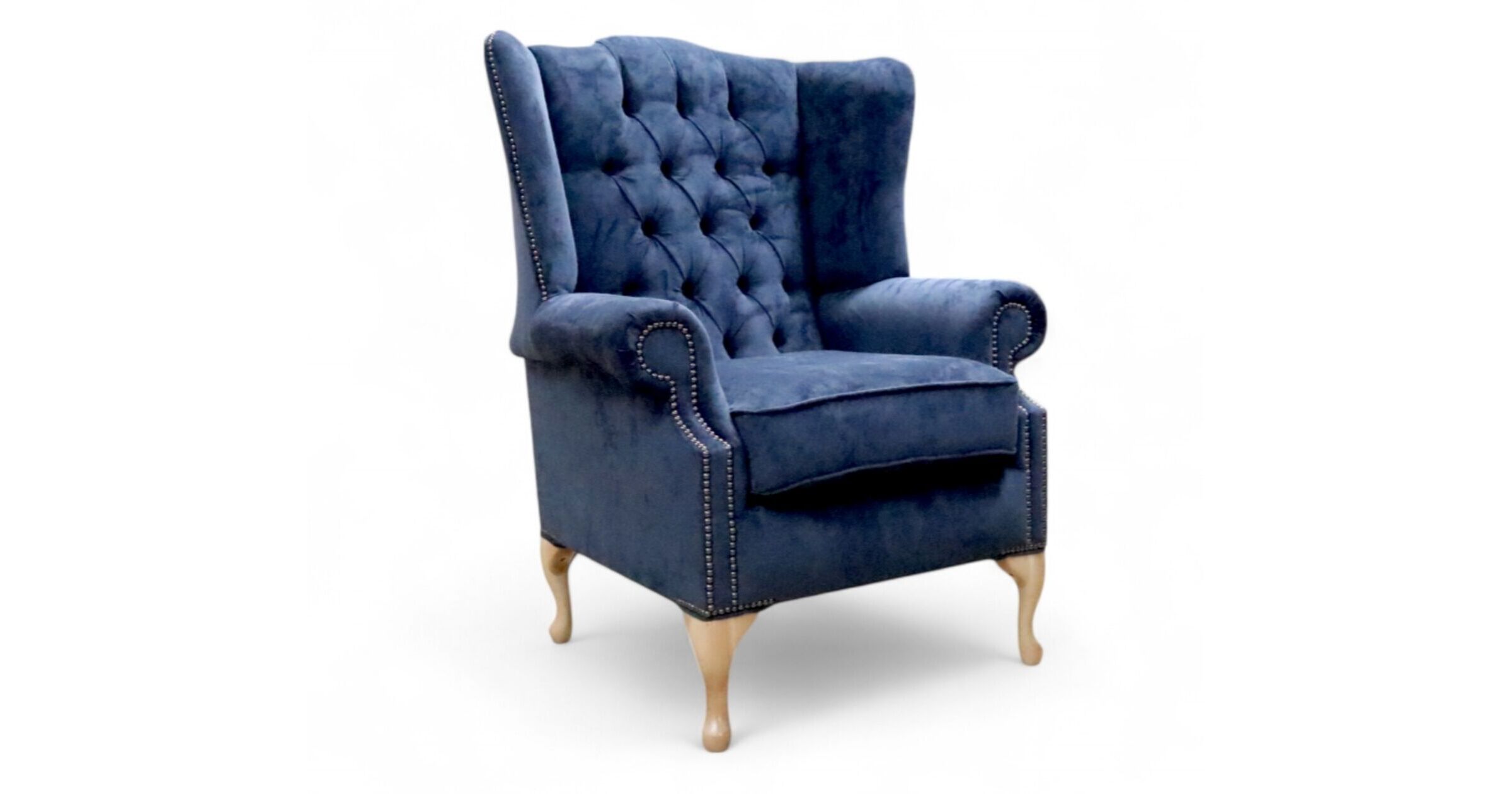 Midnight Chesterfield Prince High Back Wing chair | DesignerSofas4U