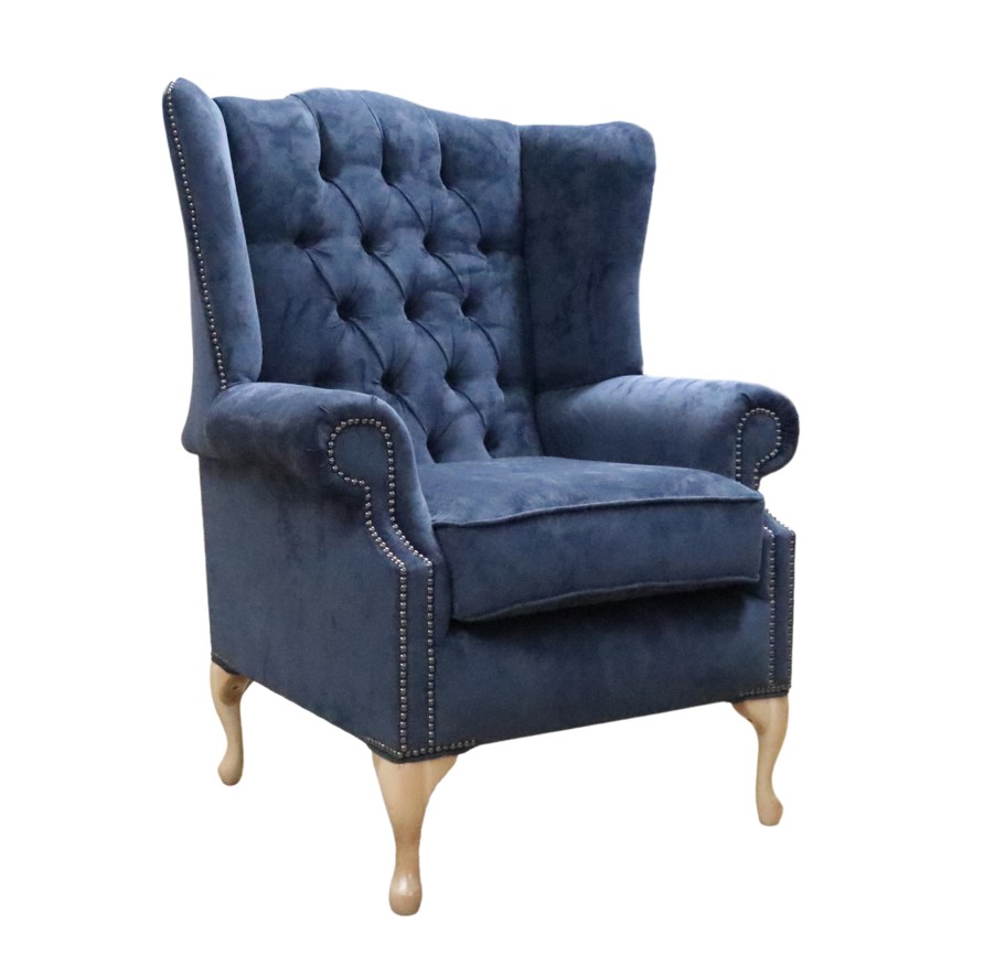 Midnight Chesterfield Prince High Back Wing chair | DesignerSofas4U