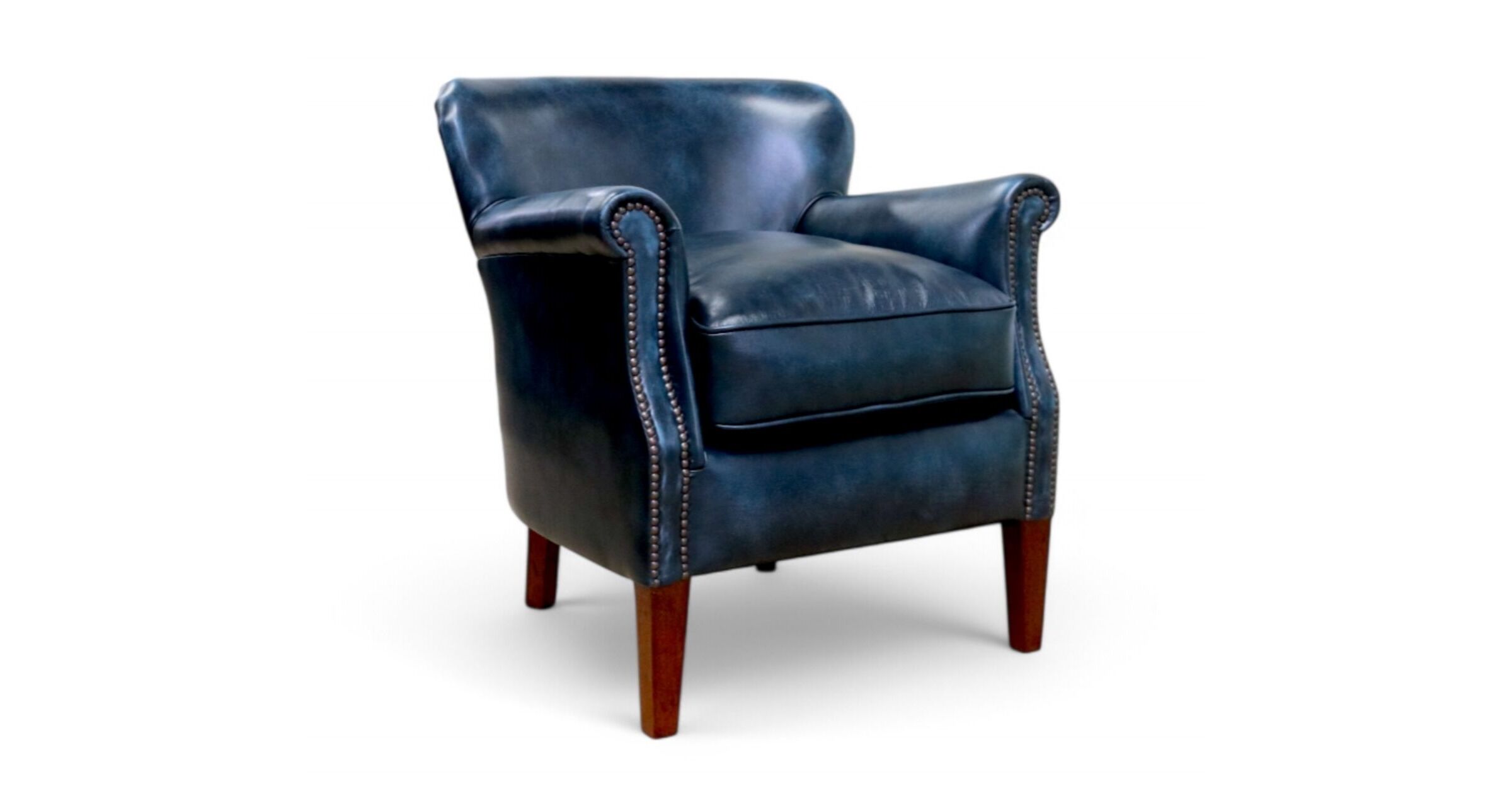 Timeless Appeal Professor Antique Blue Leather Armchair