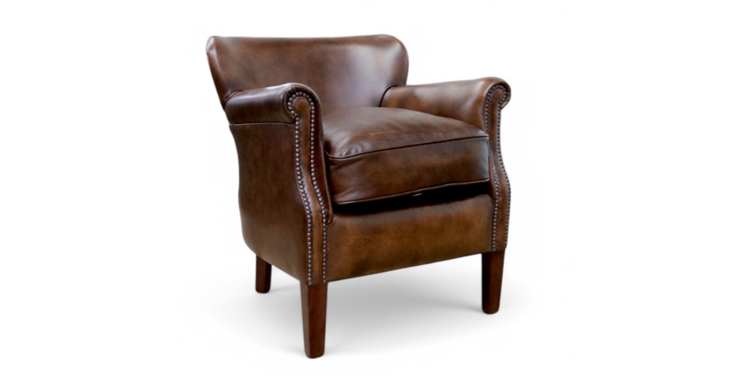 Professor Antique Tan Leather Armchair - SL Collection