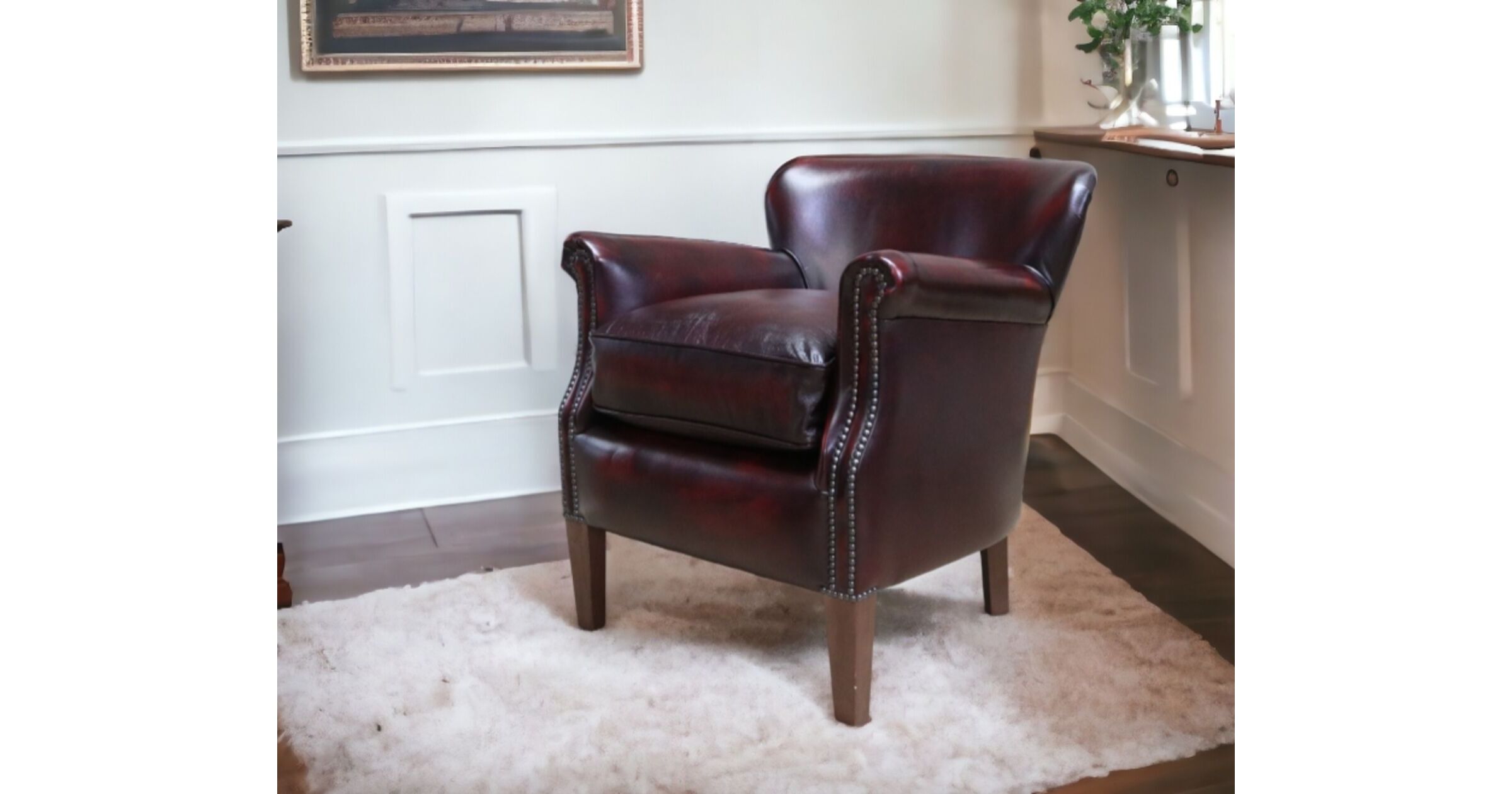 Antique Oxblood Leather Armchair by Professor - SL Collection