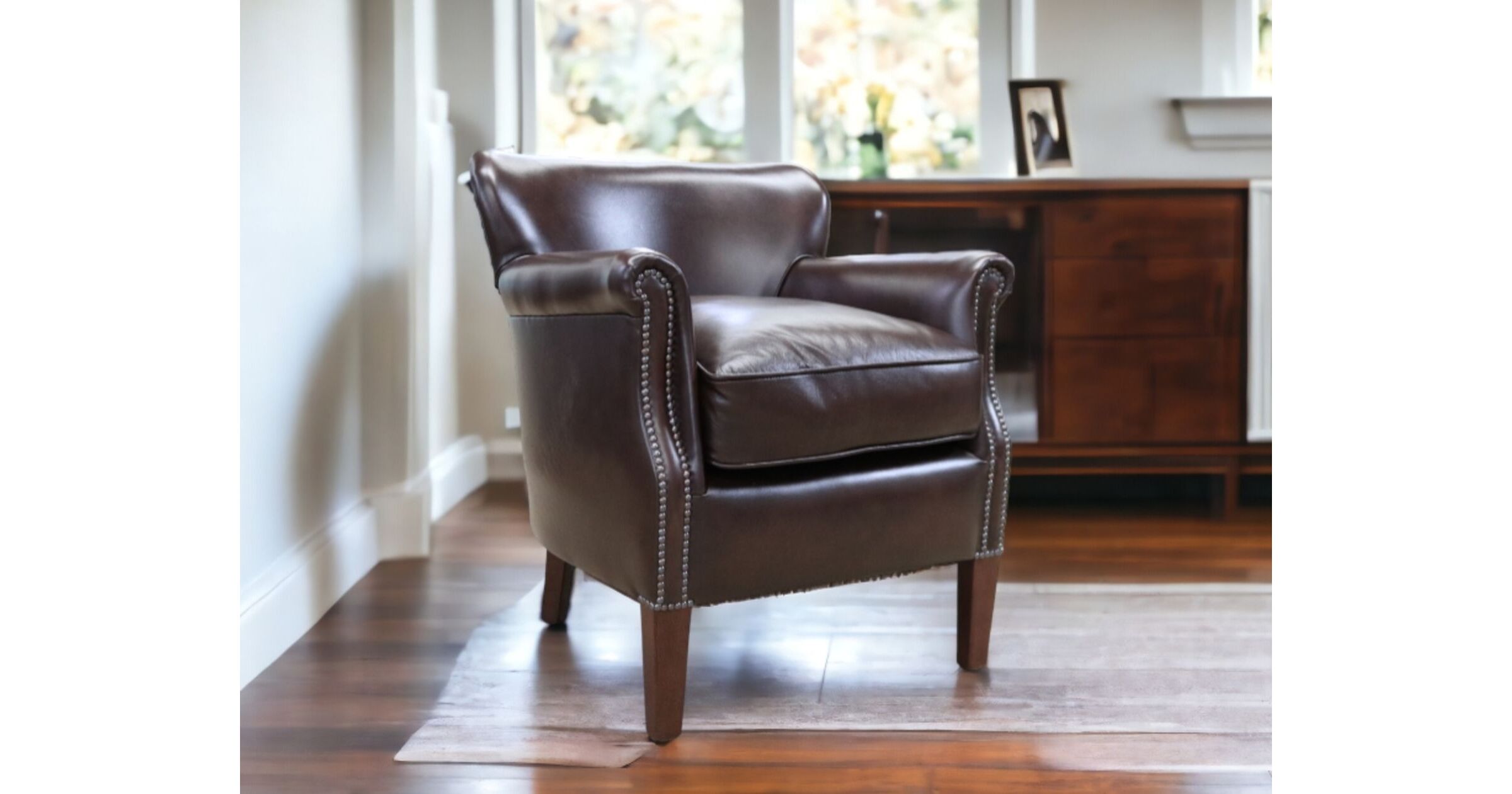 Professor Antique Brown Leather Armchair - SL Collection