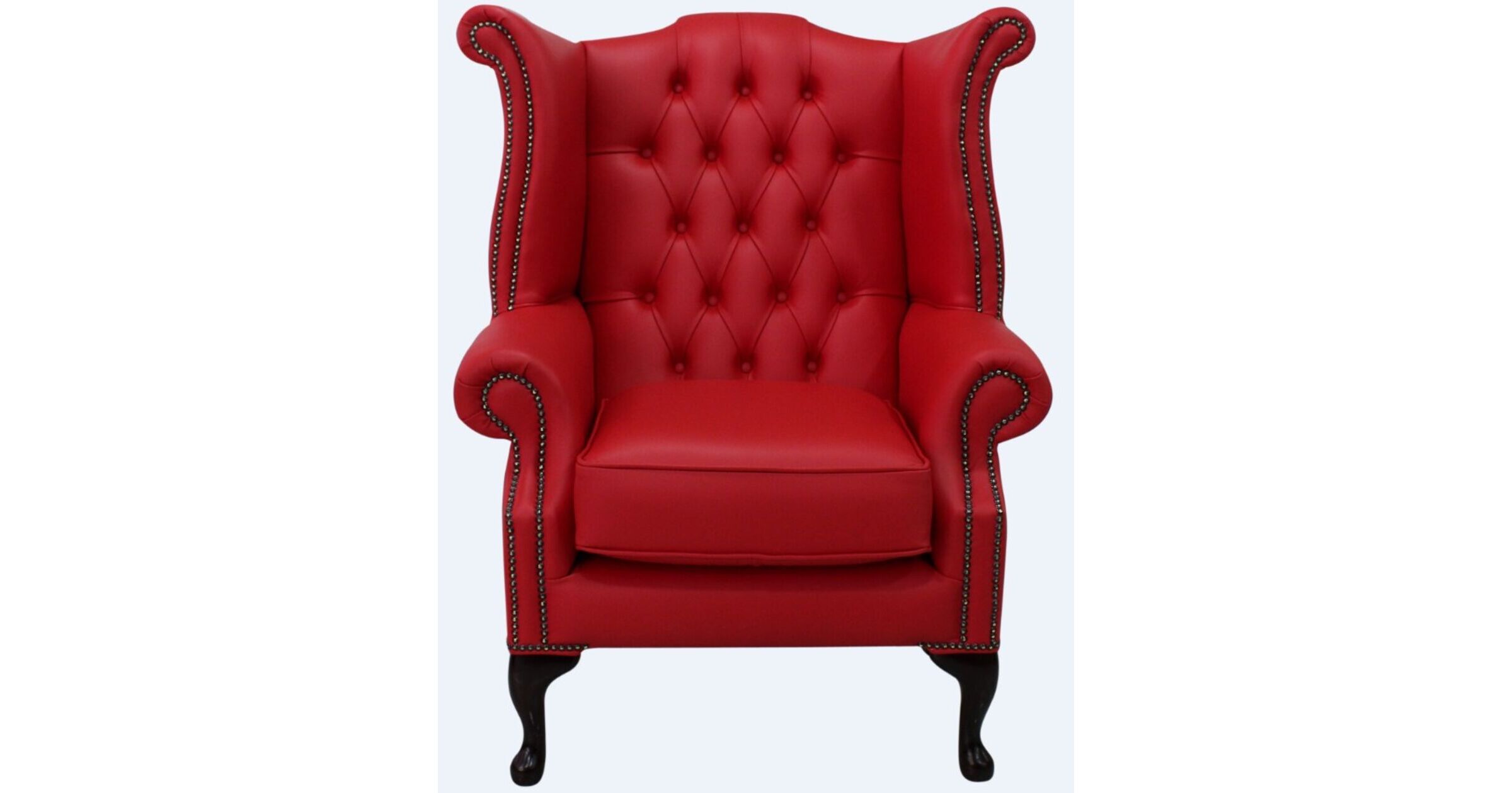 Flame Red Chesterfield High Back Wing chair | DesignerSofas4U