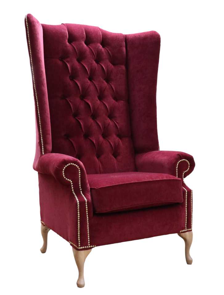 Wine Chesterfield Soho High Back Wing chair | DesignerSofas4U