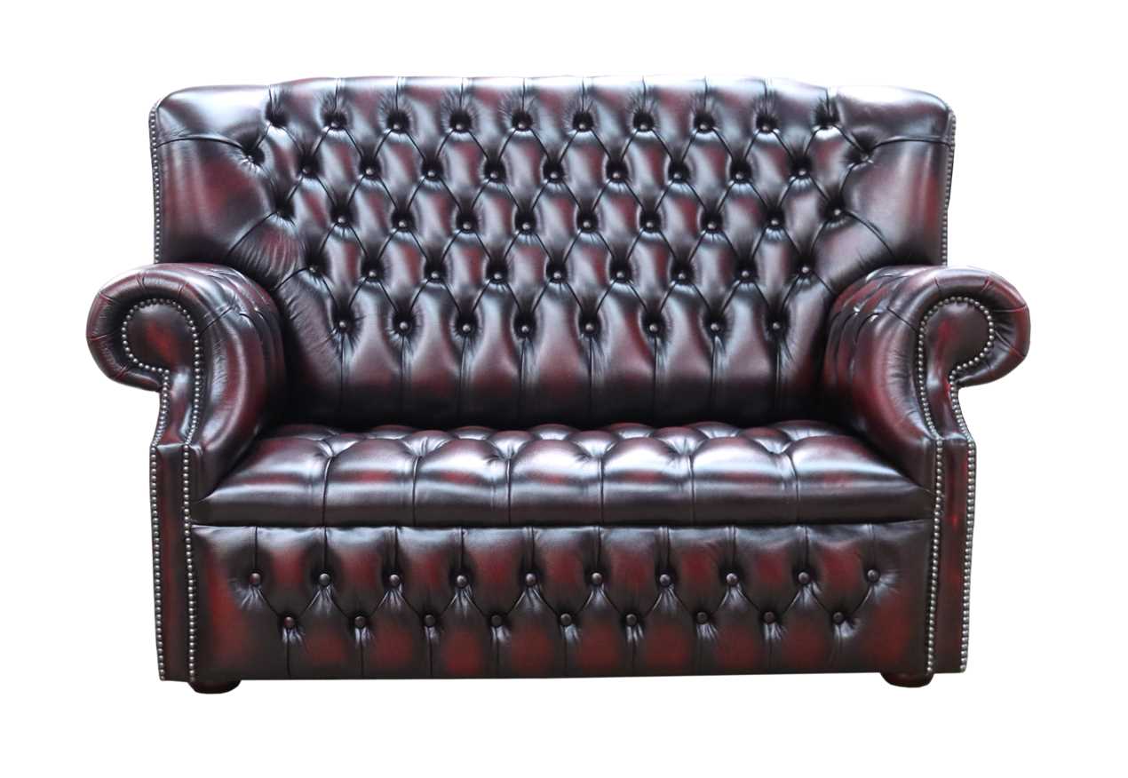 Monks Chesterfield 2 Seater Sofa Offer Classic Style in Oxblood Leather