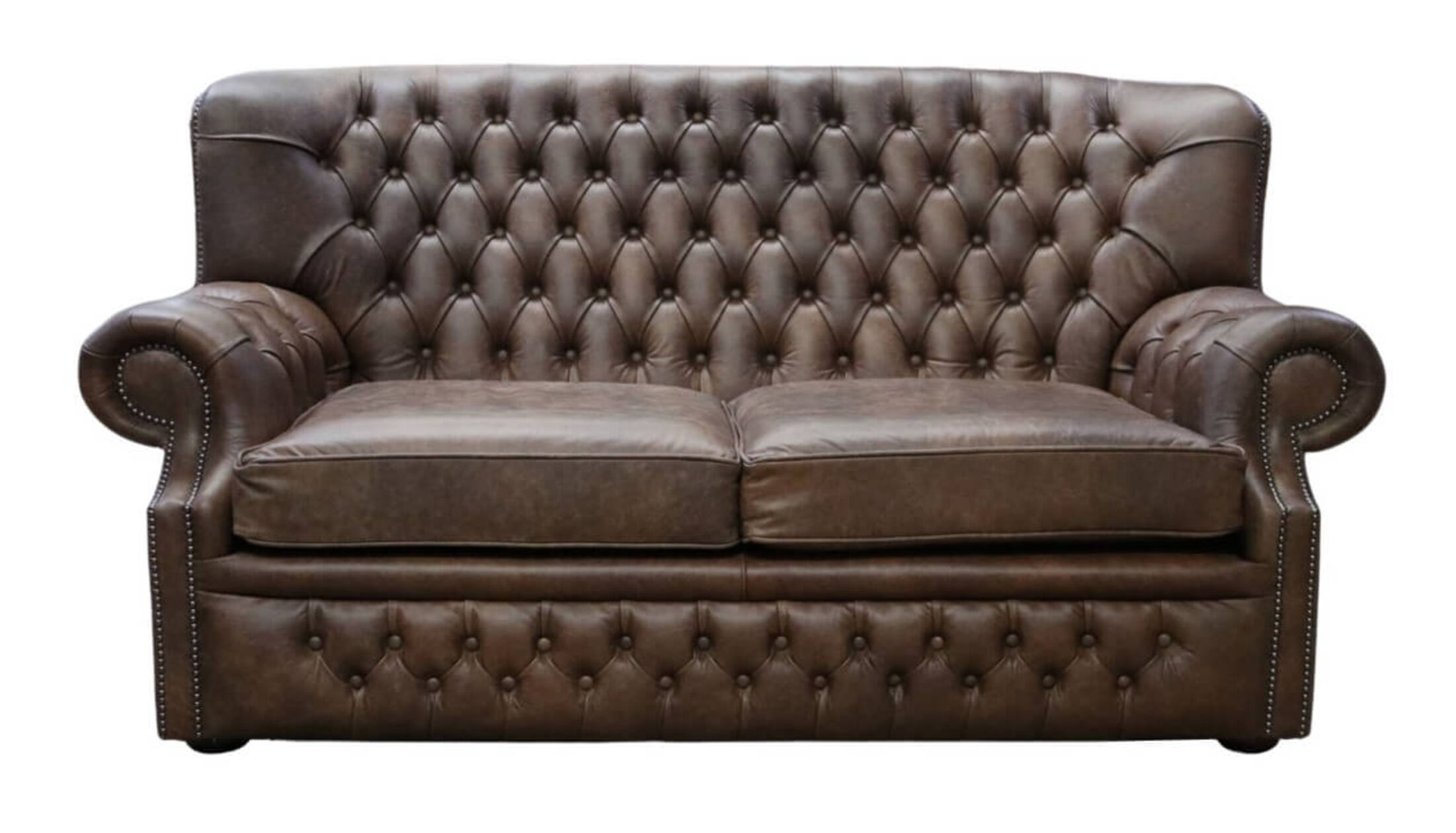 Monks Chesterfield 2.5 Seater Sofa Offer - Vintage Style in Tobacco Leather