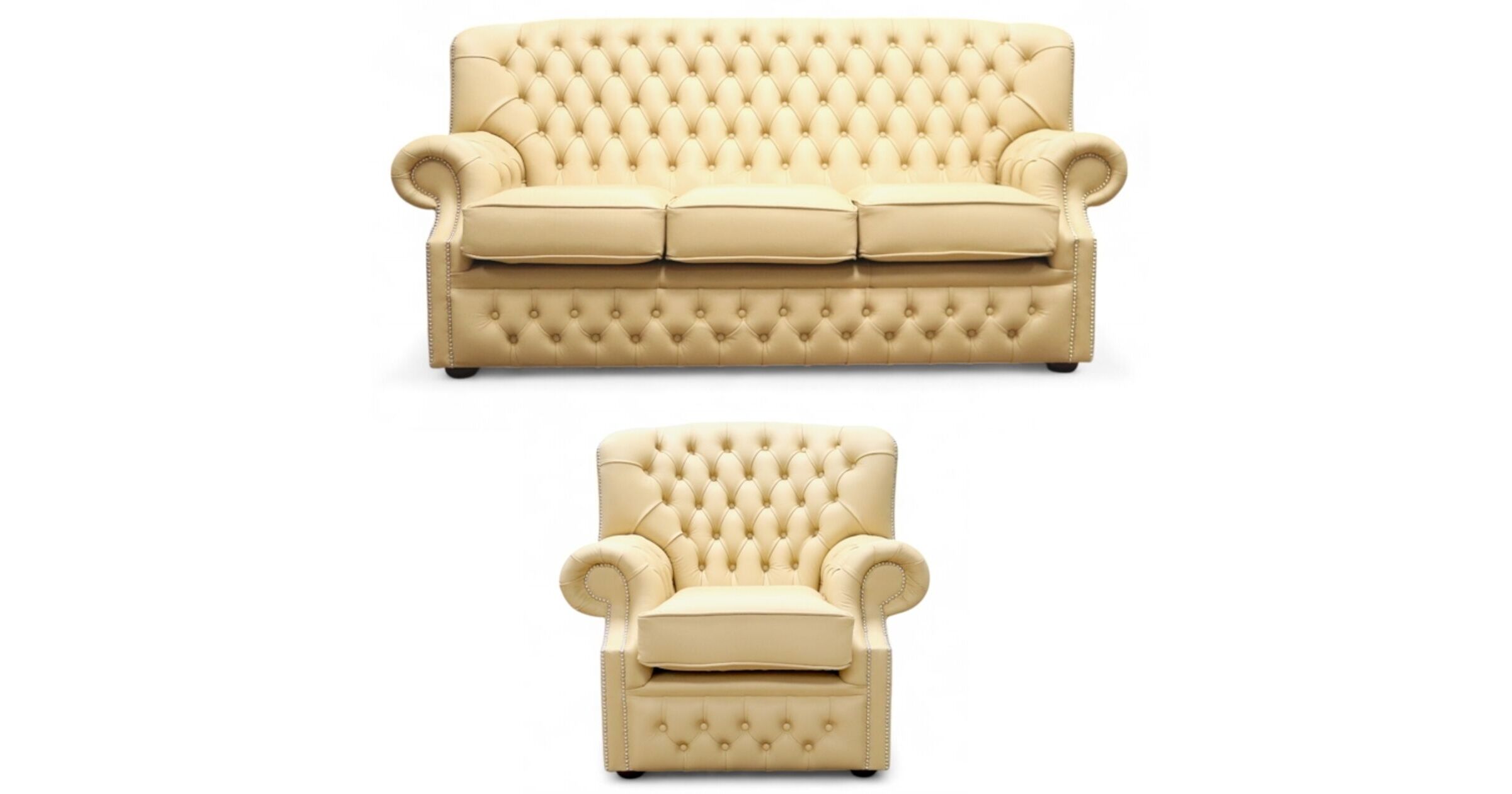 Monks Chesterfield 3+1 Sofa Suite Shelly Angel Leather Offer