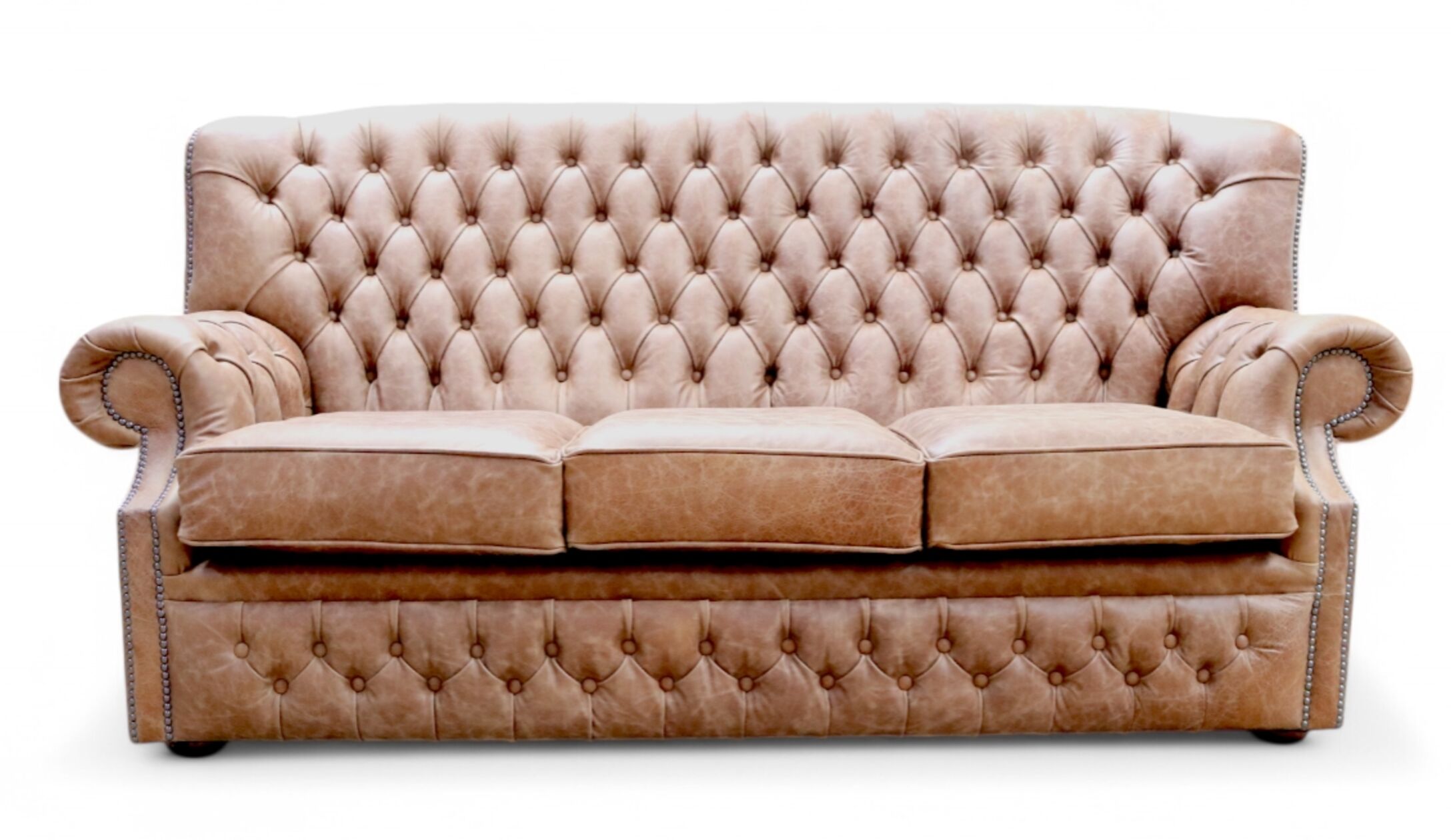 Monks Chesterfield 3 Seater Sofa Offer - Vintage Style in Tan Leather