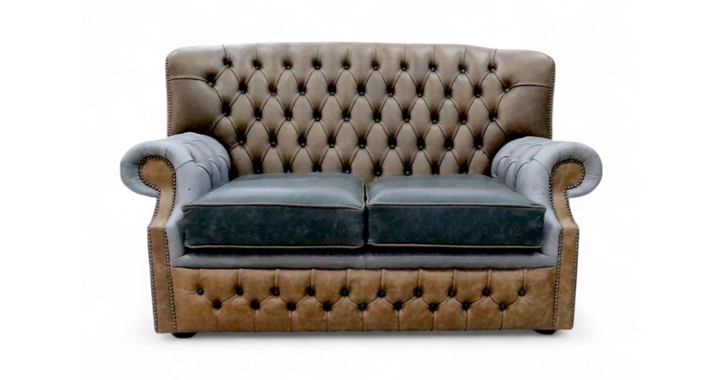 Monks Patchwork 2 Seater Sofa Offer - Unique Style in Cracked Wax Leather
