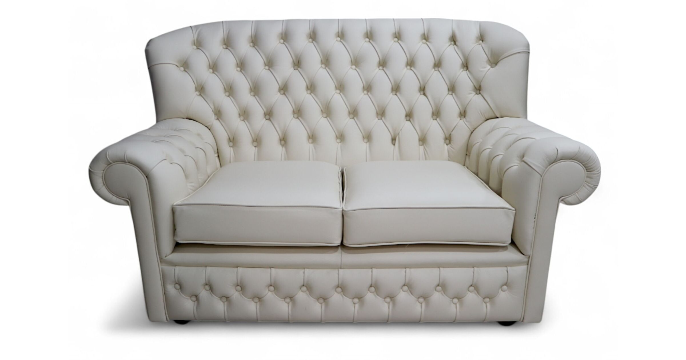 Monks Thomas Chesterfield 2 Seater in Cream Leather