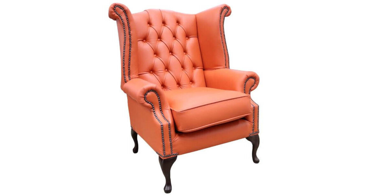 Orange Leather Wing Chair - Combining Aesthetics and Comfort