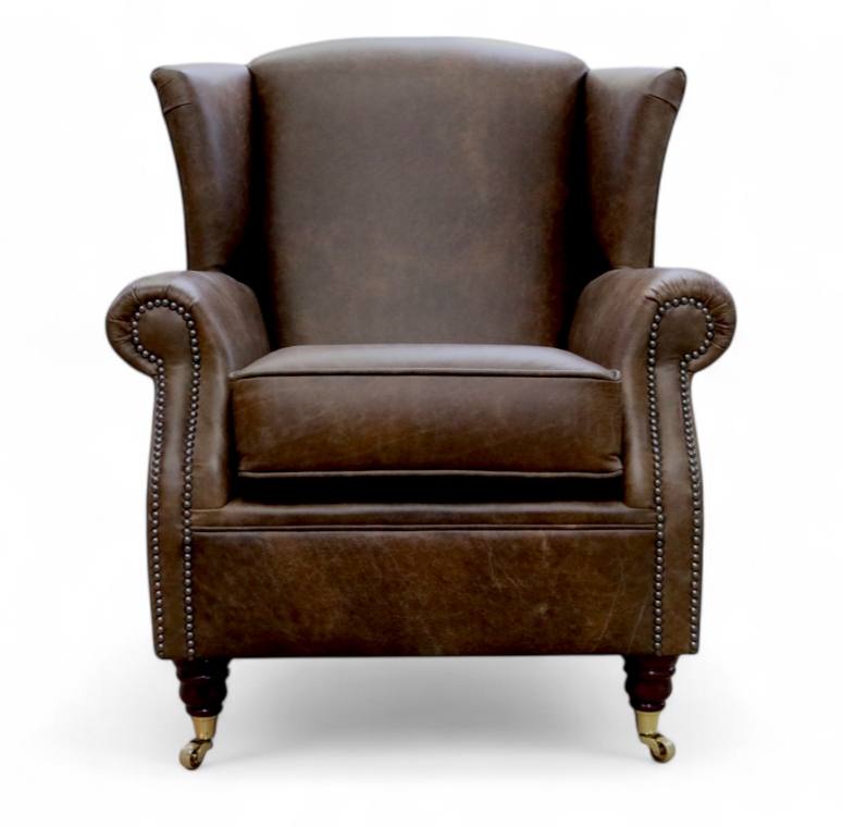 Southwold Wing Chair - Luxury in Cracked Wax Leather