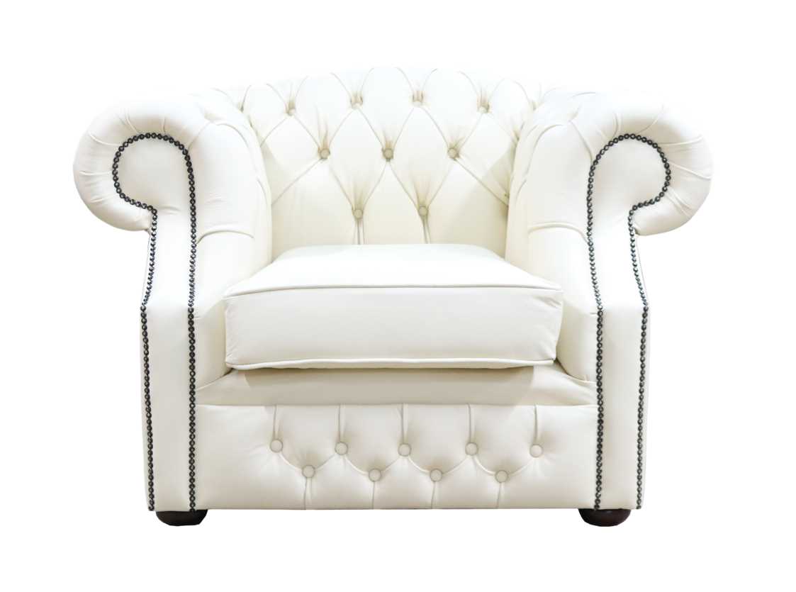Chesterfield Buckingham Club Chair Cottonseed Cream Leather ...
