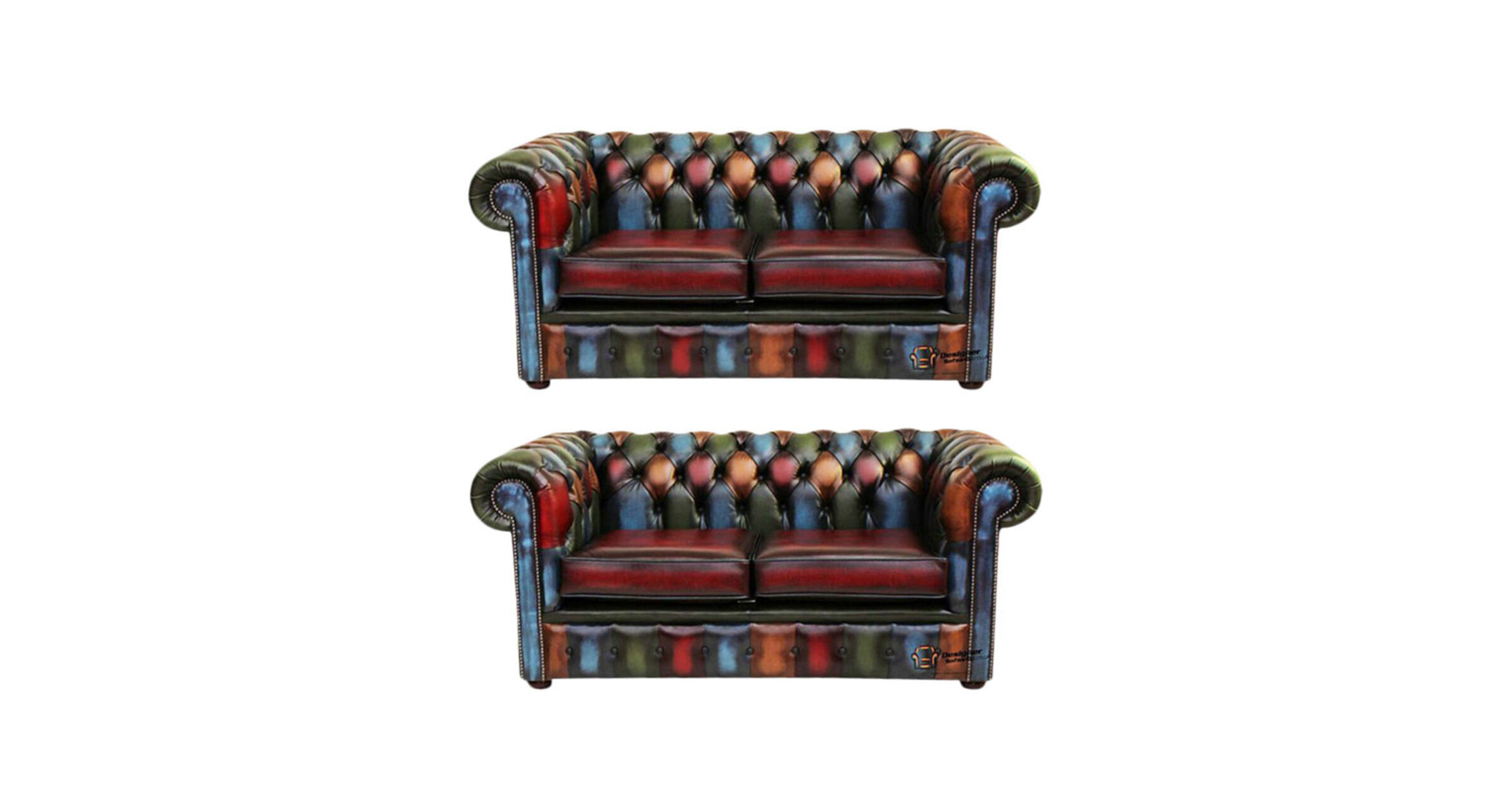Artistic Fusion Chesterfield's Patchwork Antique Leather Sofa