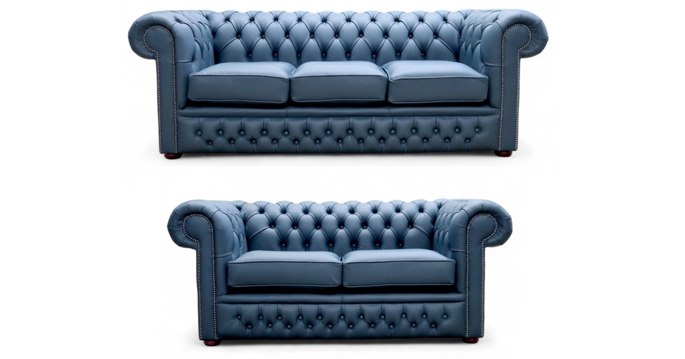 Chesterfield Winchester Leather Sofa Suite - British Made 3+2 Seater ...