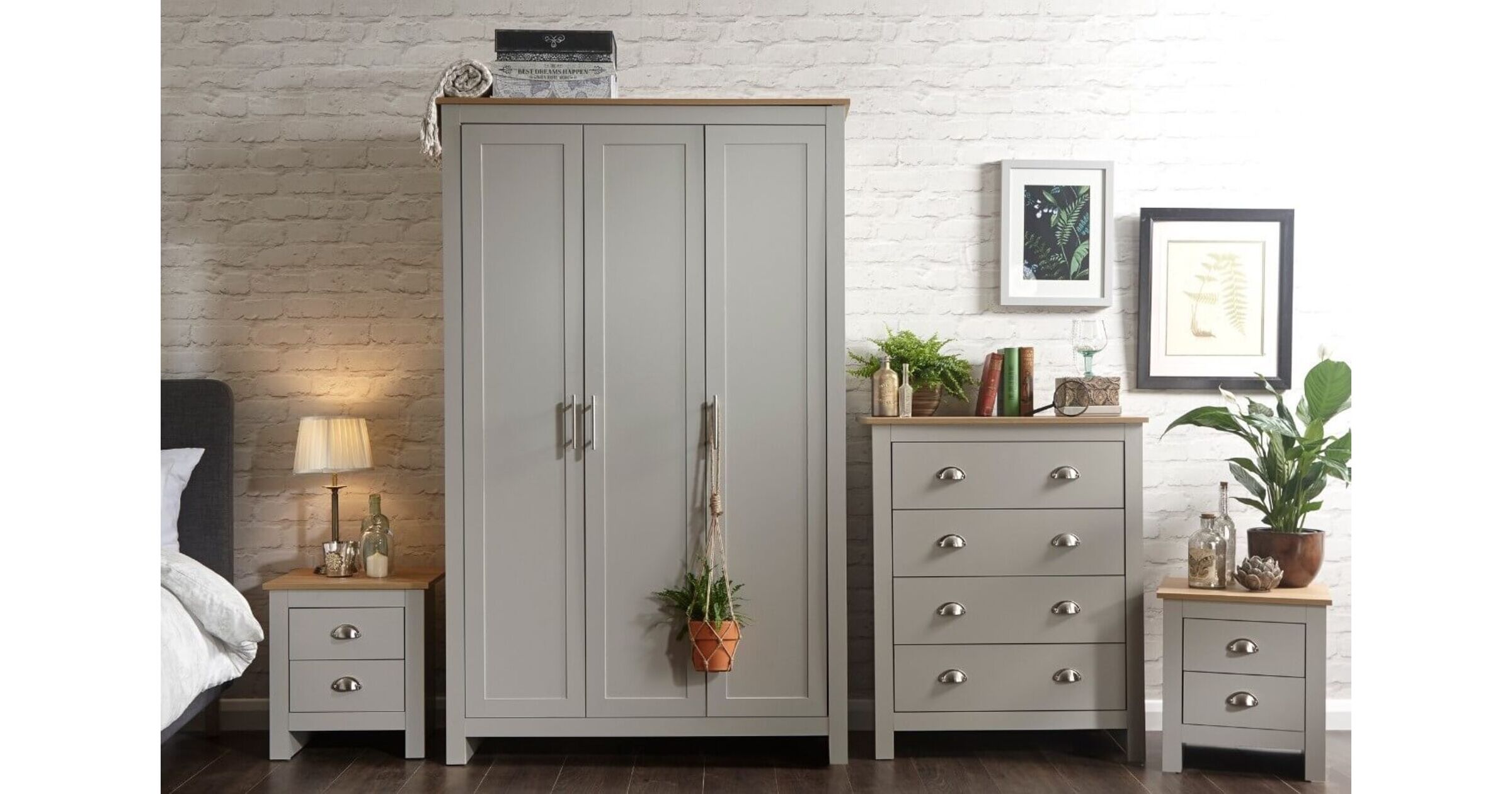 Lancaster 4 Piece Bedroom Wardrobe Set in Grey Colour | Shop ...