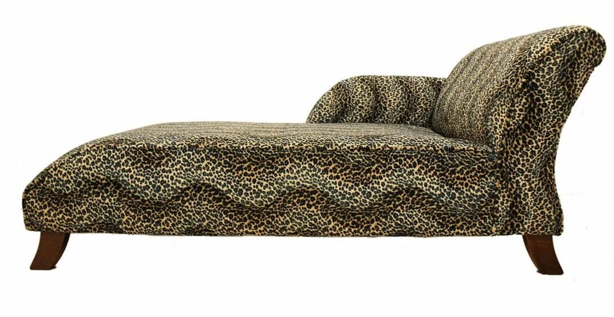 Designer Sand Leopard Chaise Lounge | Free Warranty
