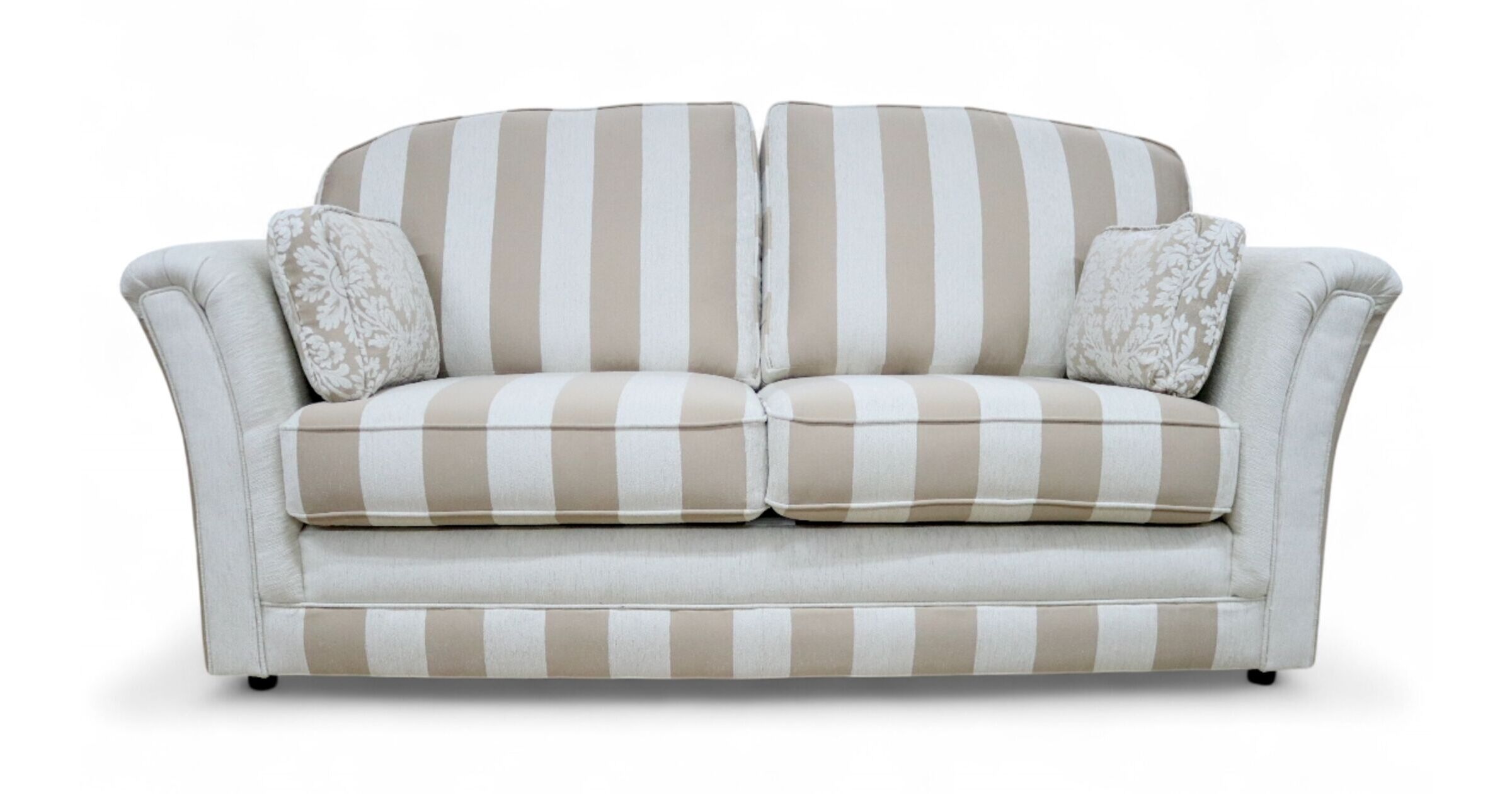 Galaxy 3-Seater Fabric Sofa – Carlton Stripe Ivory