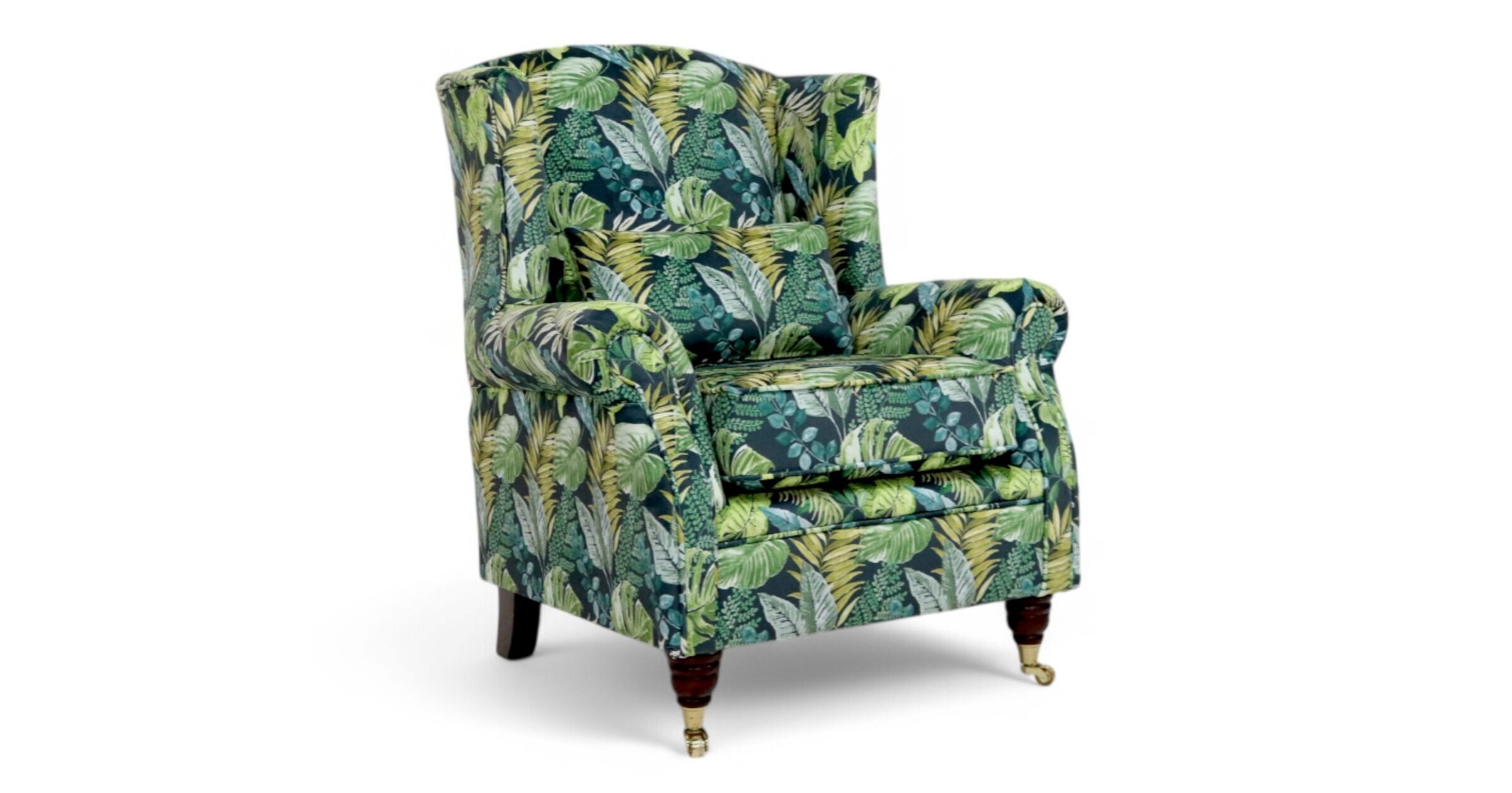 Foliage Green Wing Chair: Fireside High Back Armchair