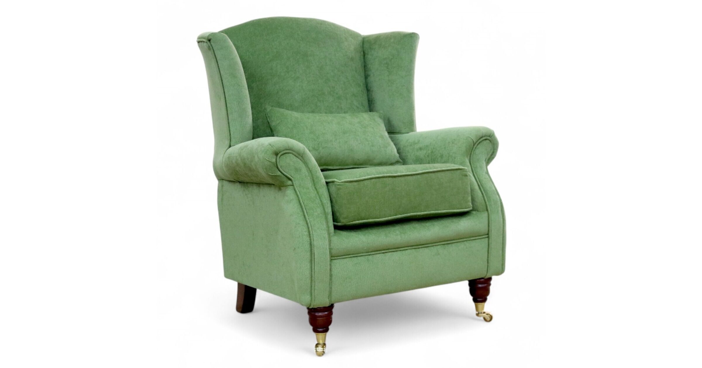 Pimlico Sage Green High Back Armchair | Stylish Wing Chair Design