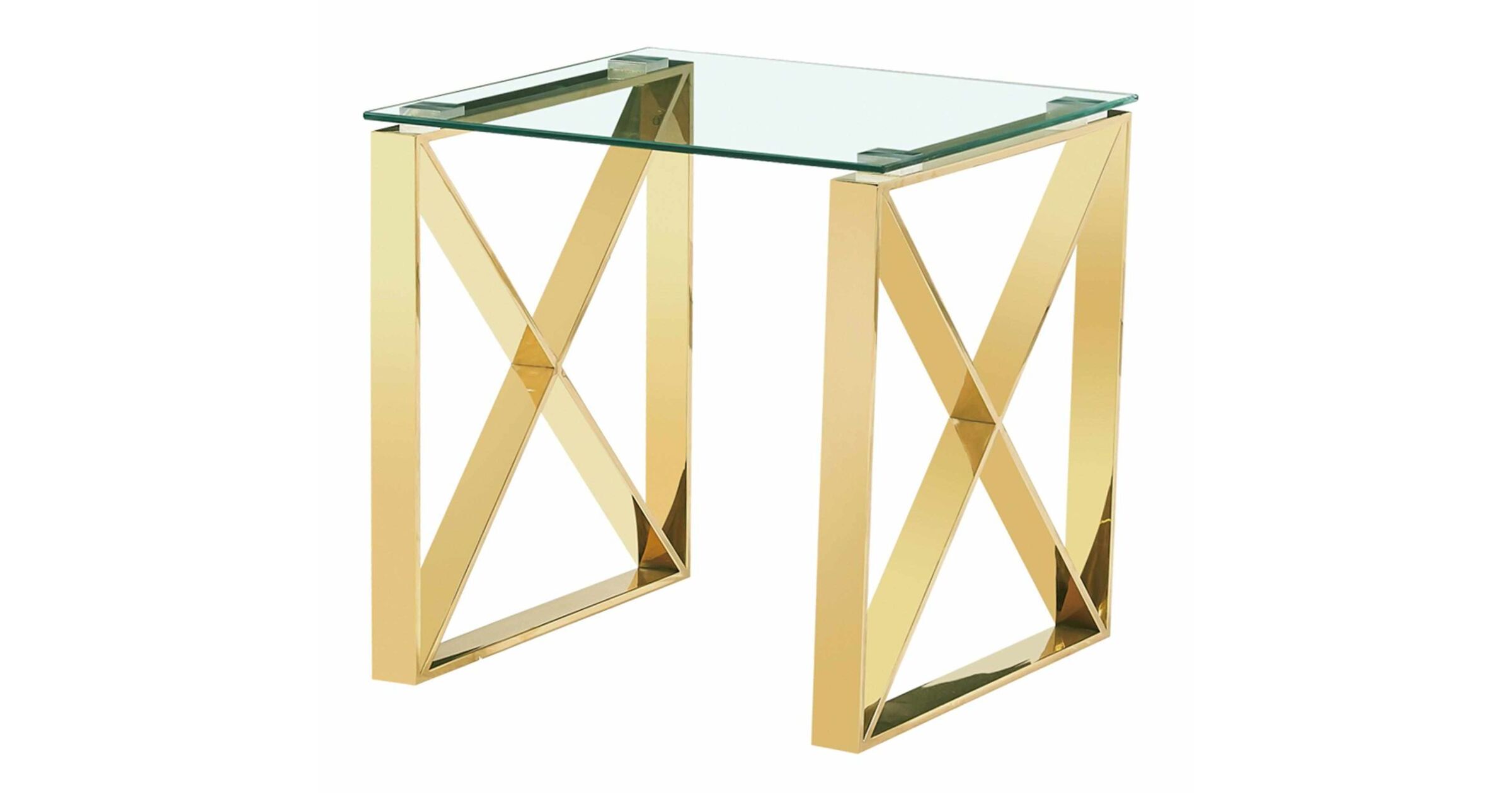 Nash Black Glass Top Lamp Table With Gold Frame | Designer Sofas4u