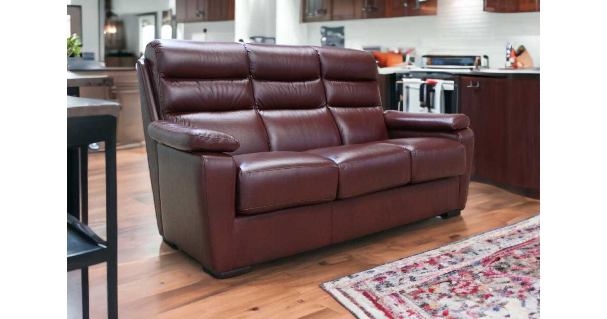Buy Wine Tones Amalfi Italian Leather 3 Seater Sofa