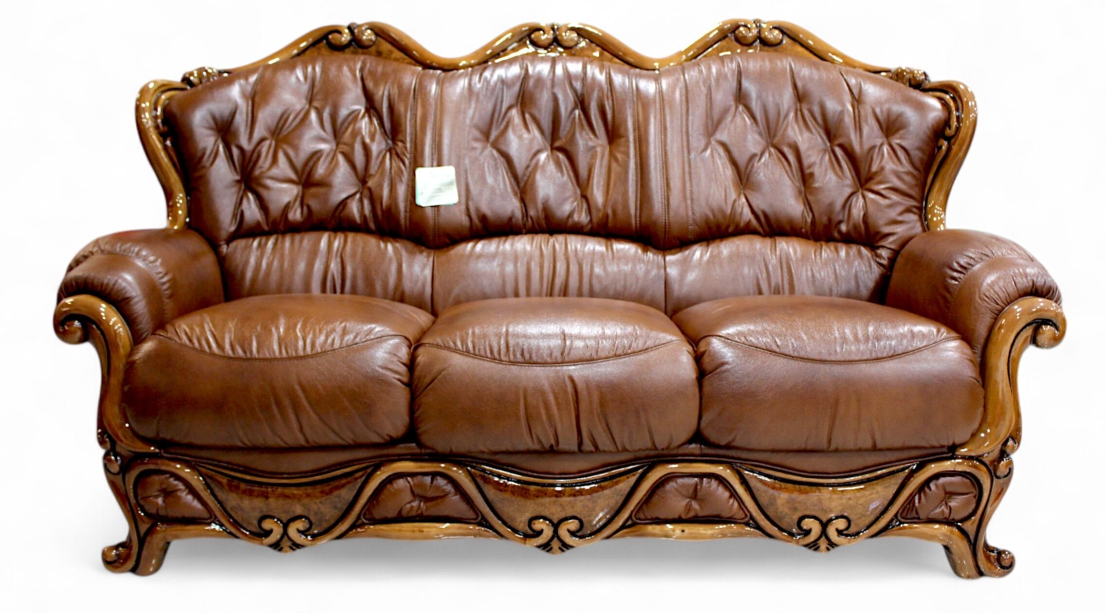 Buy Italian Leather Dante Sofa Settee Tabak | 3 Seater Deal