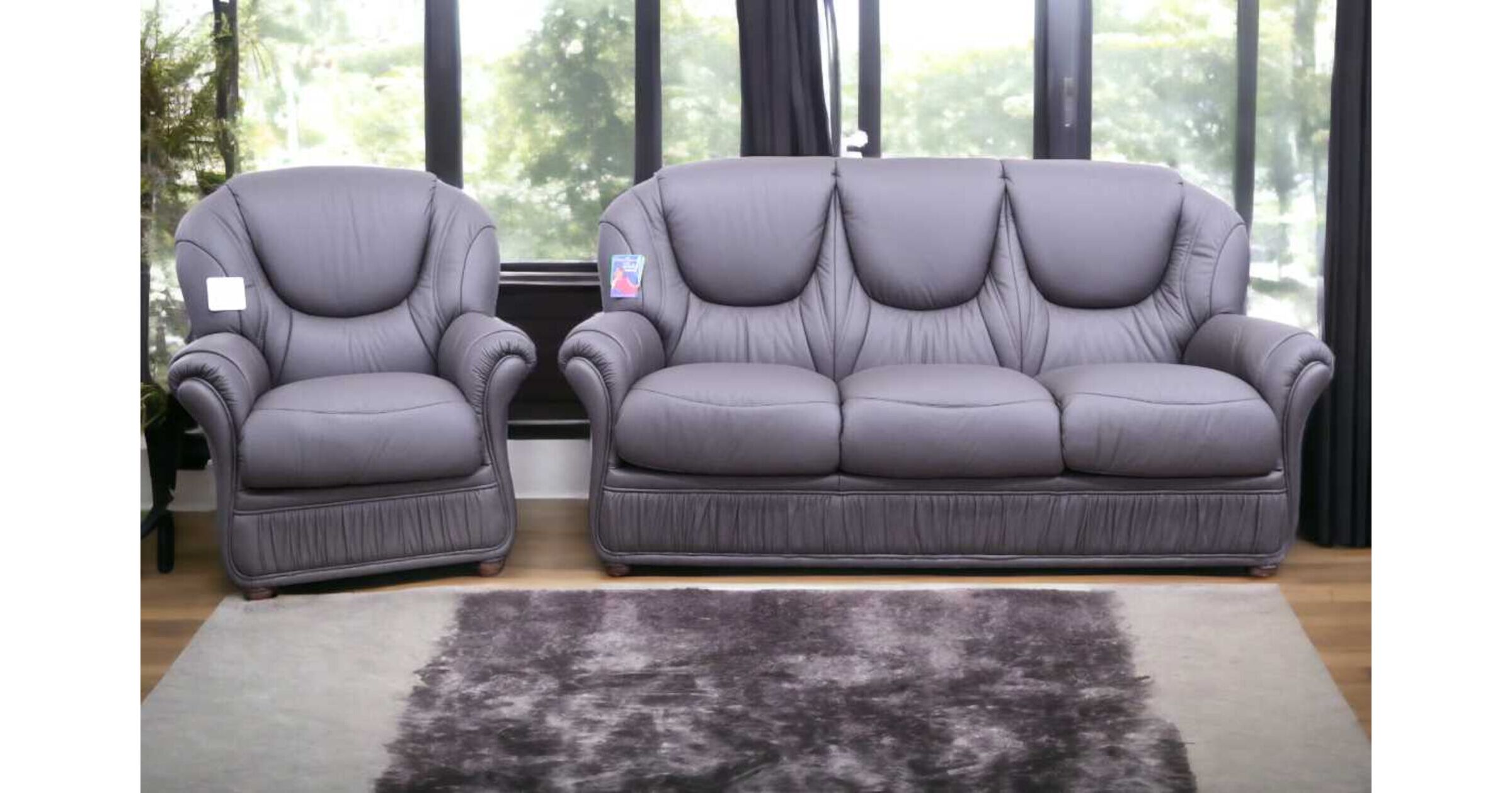 Genoa 3 Seater + Armchair Real Italian Chocolate Brown Leather