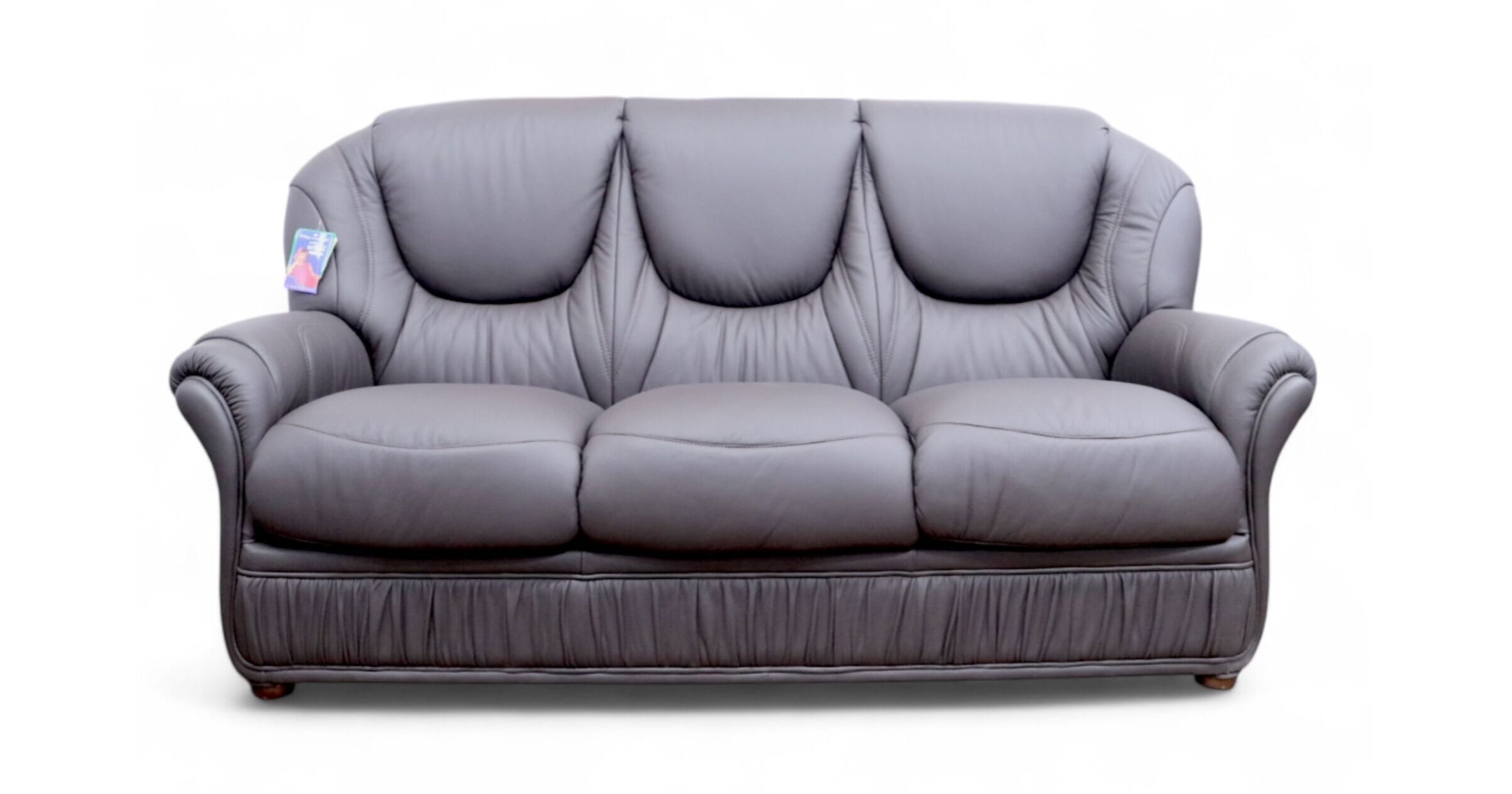 Genoa 3 Seater Leather Sofa in Chocolate Brown | Designer Sofas4u