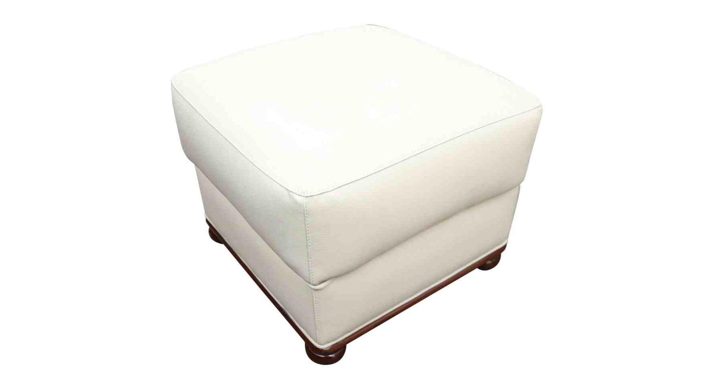 Italian Leather Footstool Pouffe Cube Cream, Footstools,Cubes, Ottomans