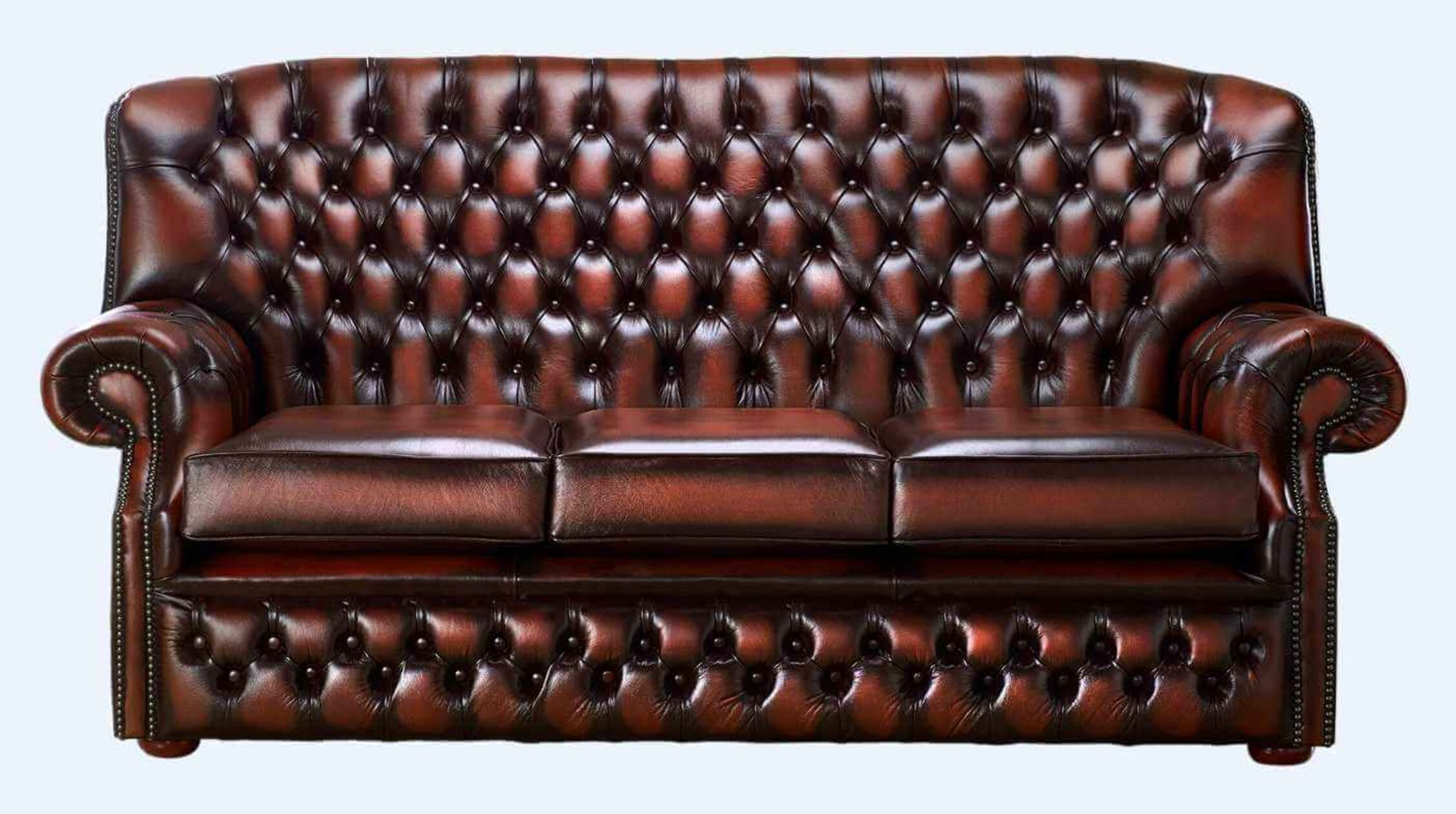 Chesterfield Monks 3 Seater Sofa in Antique Rust Leather | Designer Sofas4u