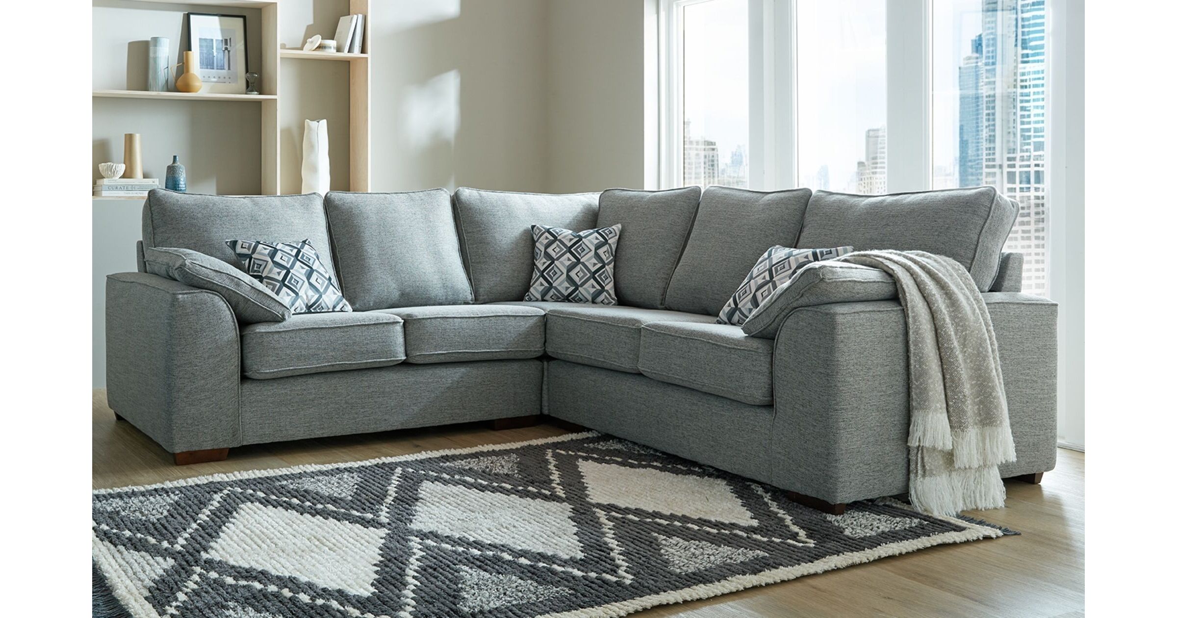 Aspen Corner Group Sofa In Urban Fabric 2 Corner 2 | Designer Sofas4u