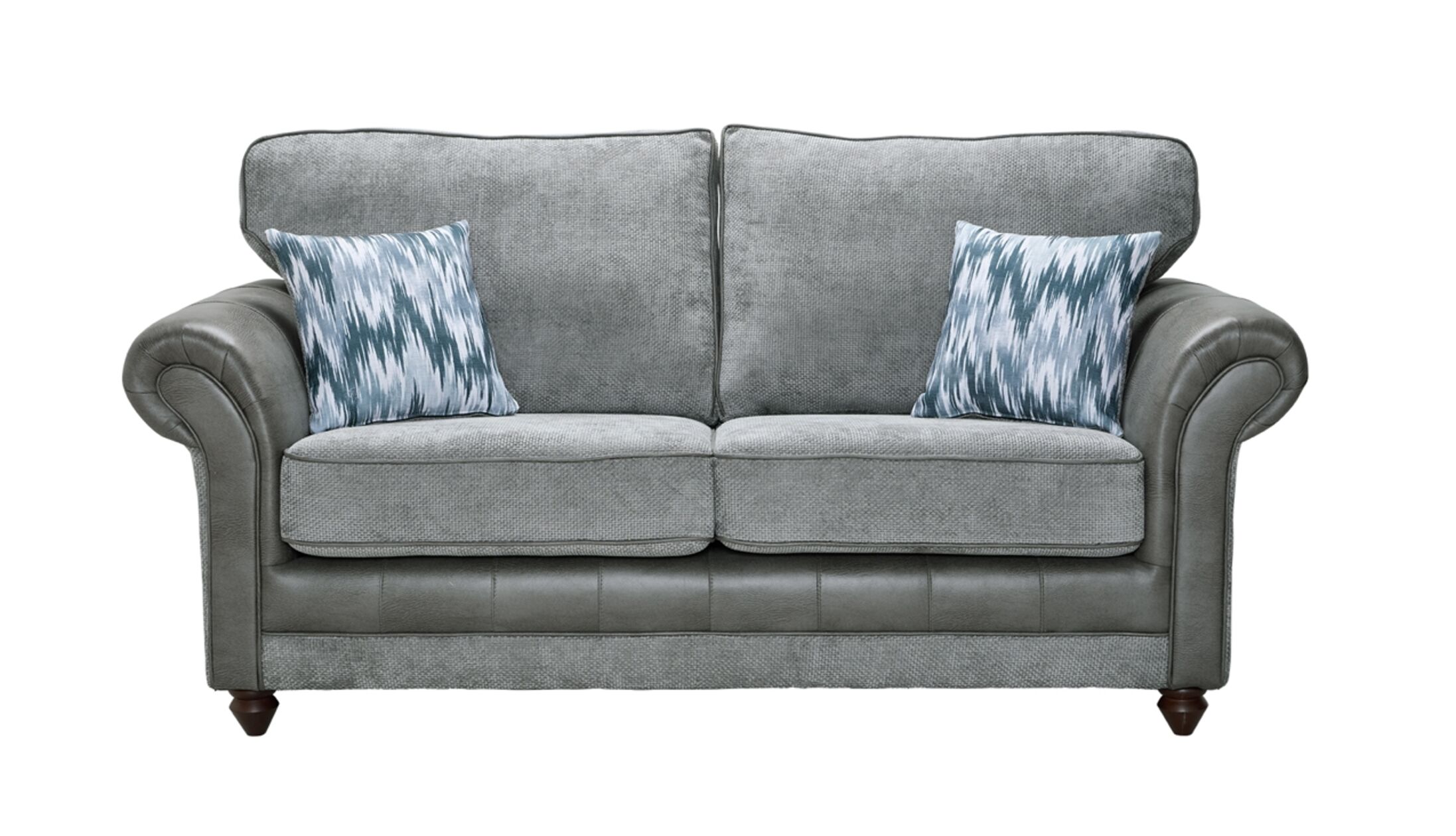 Blackburn 3 Seater Fabric Sofa Settee In Rutland Grey | Designer Sofas4u