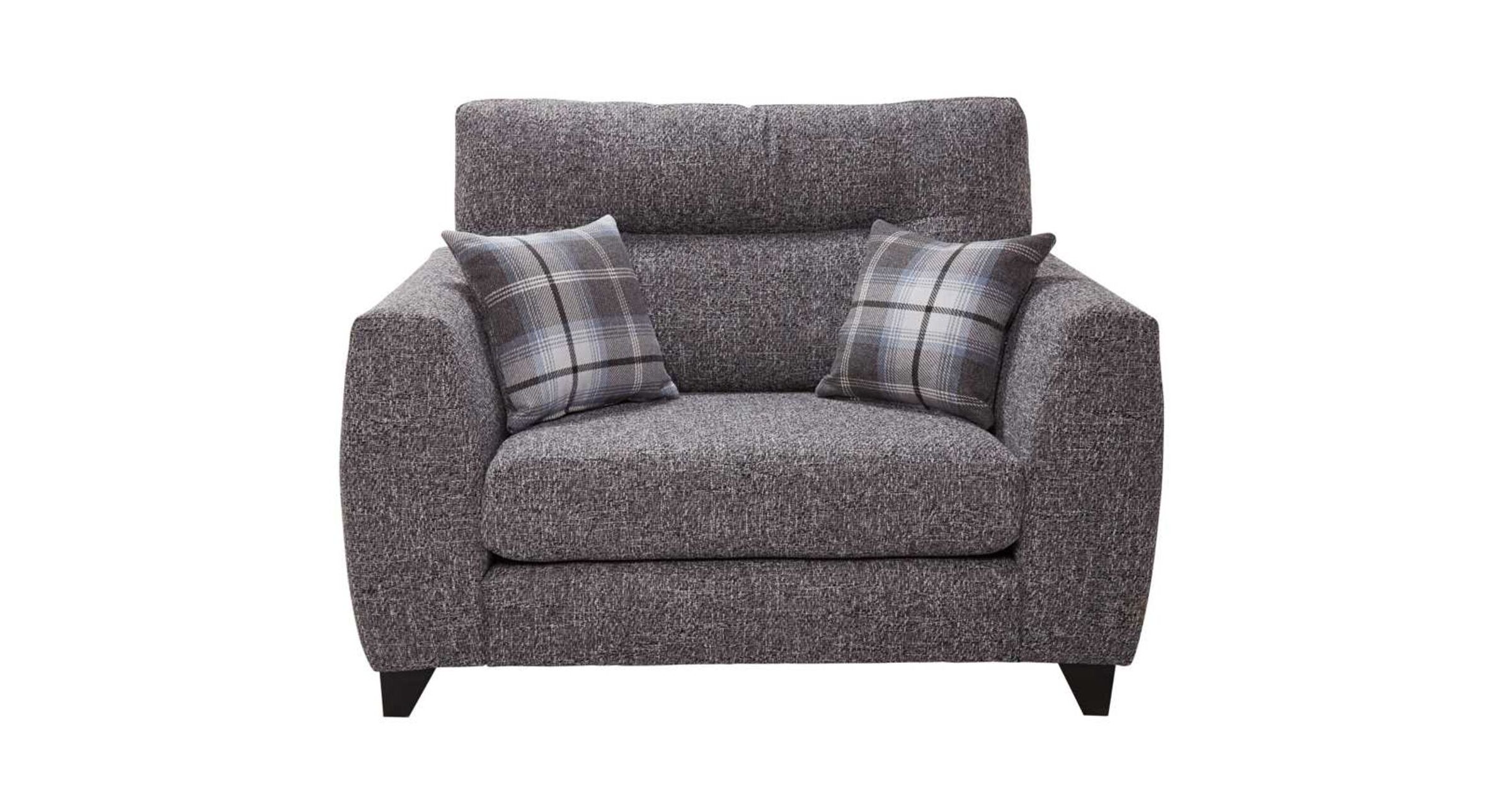 Carol Snuggler Fabric Armchair In Dustin Ash | Designer Sofas4u