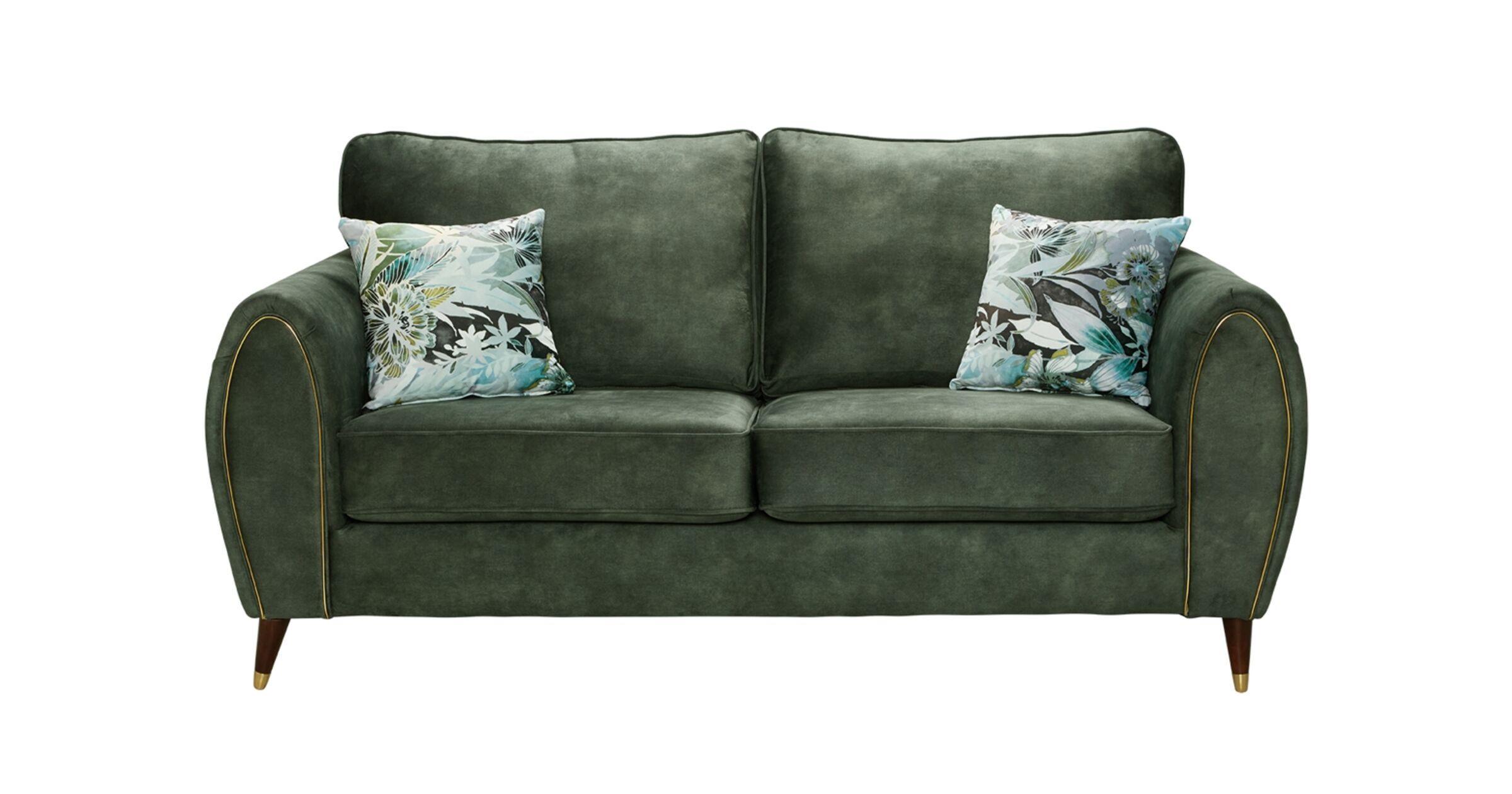 Chelsea 3 Seater Fabric Sofa Settee In Palladium Moss Green | Designer Sofas4u