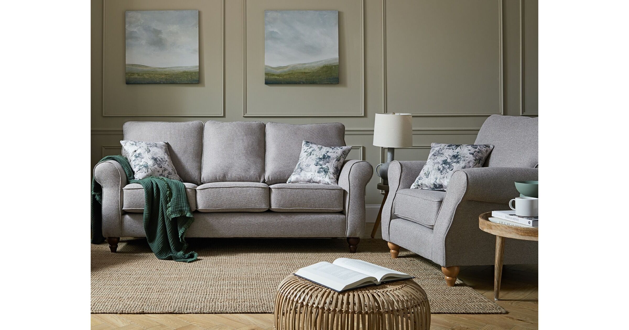 Wilcot 3+1+1 Fabric Sofa Suite In Reform Mink